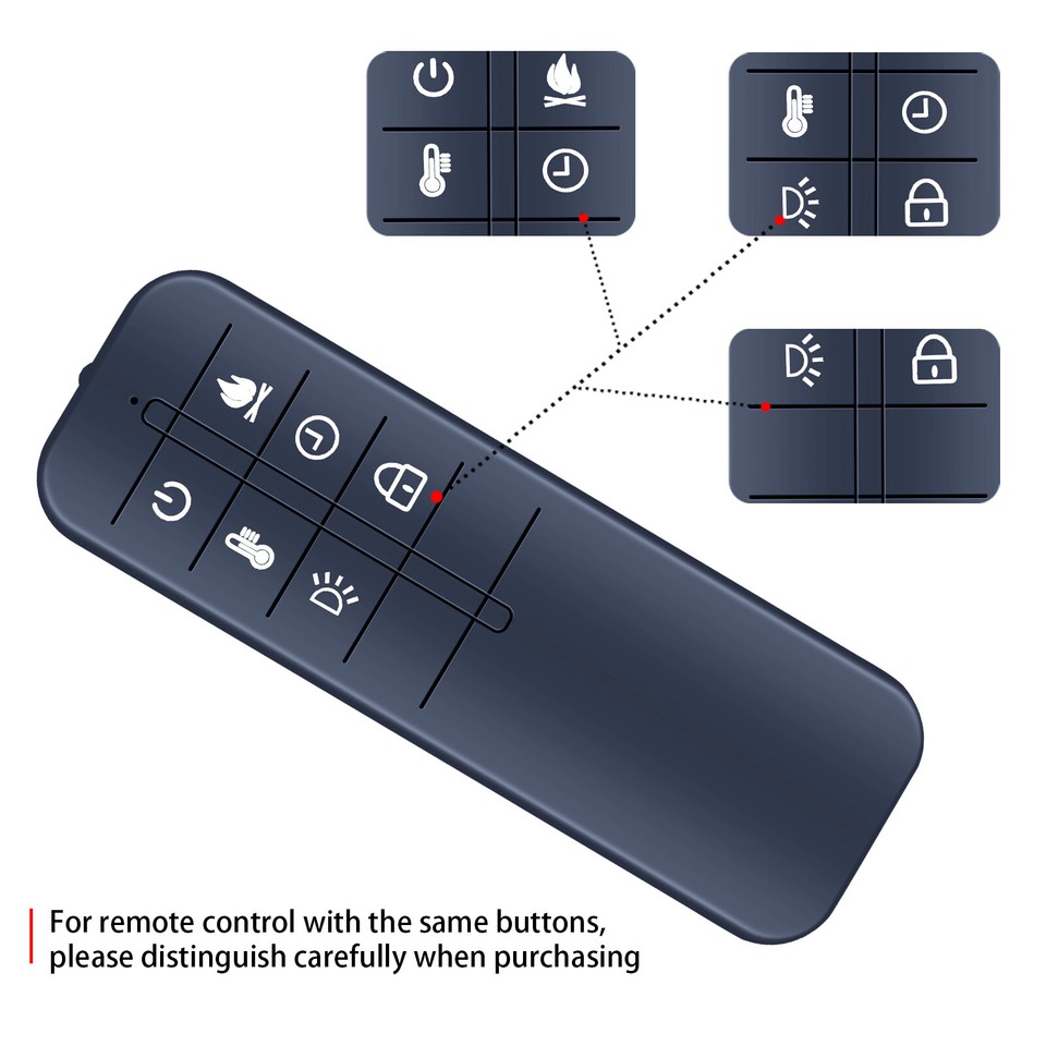 Remote Control For Febo Flame Electric Fireplace Heater ZHS-36-A 15IN ...