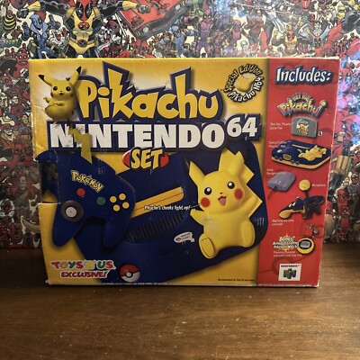 BRAND NEW Pikachu Nintendo 64 N64 Console Toys"R"US Set Pokemon ...