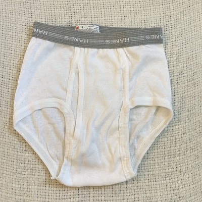 Vintage Hanes Boys White Gray Band Stripe Brief Underwear Size 8 ...