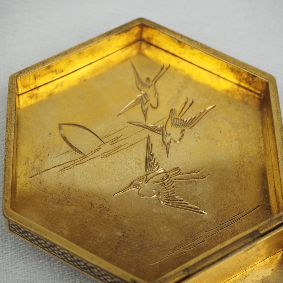 Japanese Fine Komai Style Meiji Dynasty Damascene Iron Gold Inlaid ...