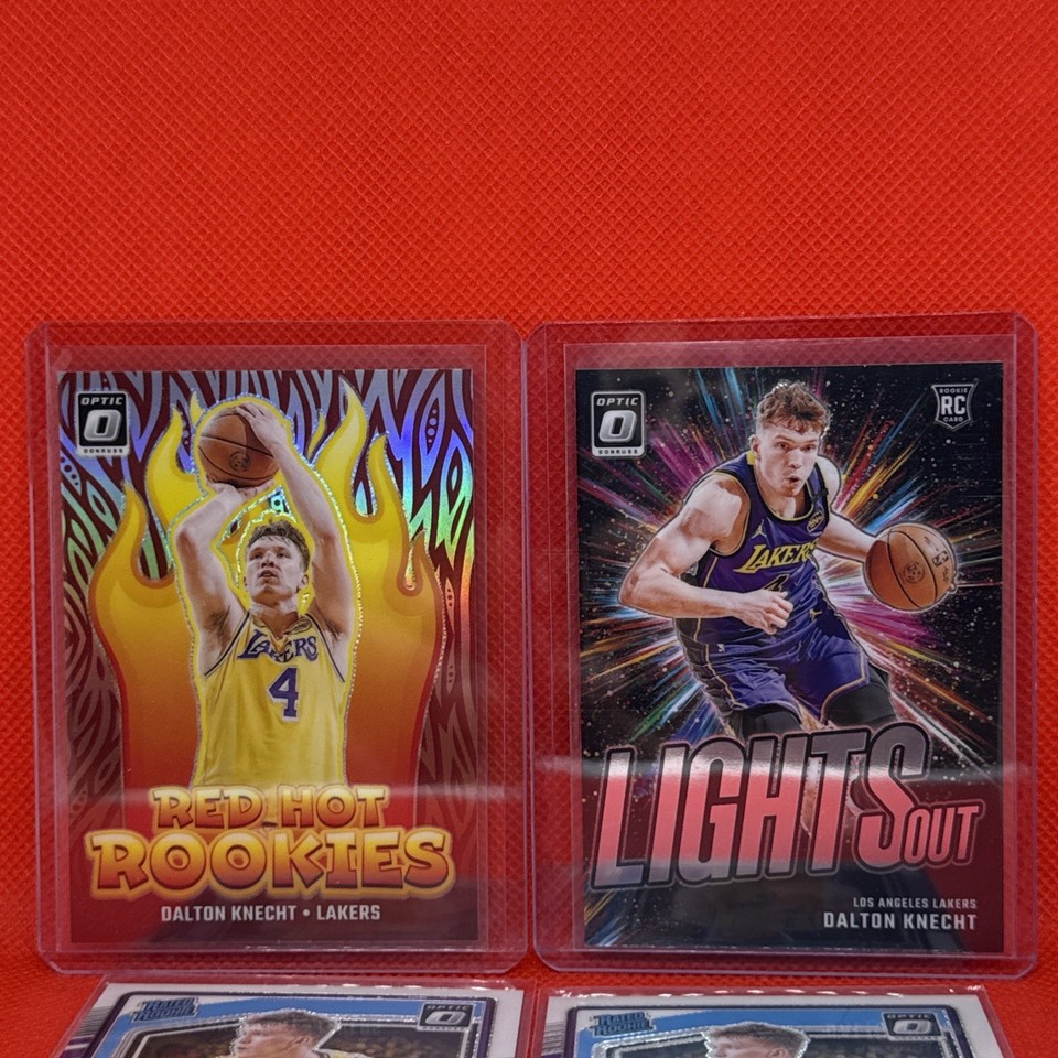 4 2024-25 Panini Donruss Optic Dalton Knecht Red Hot Rookies/Lights Out ...