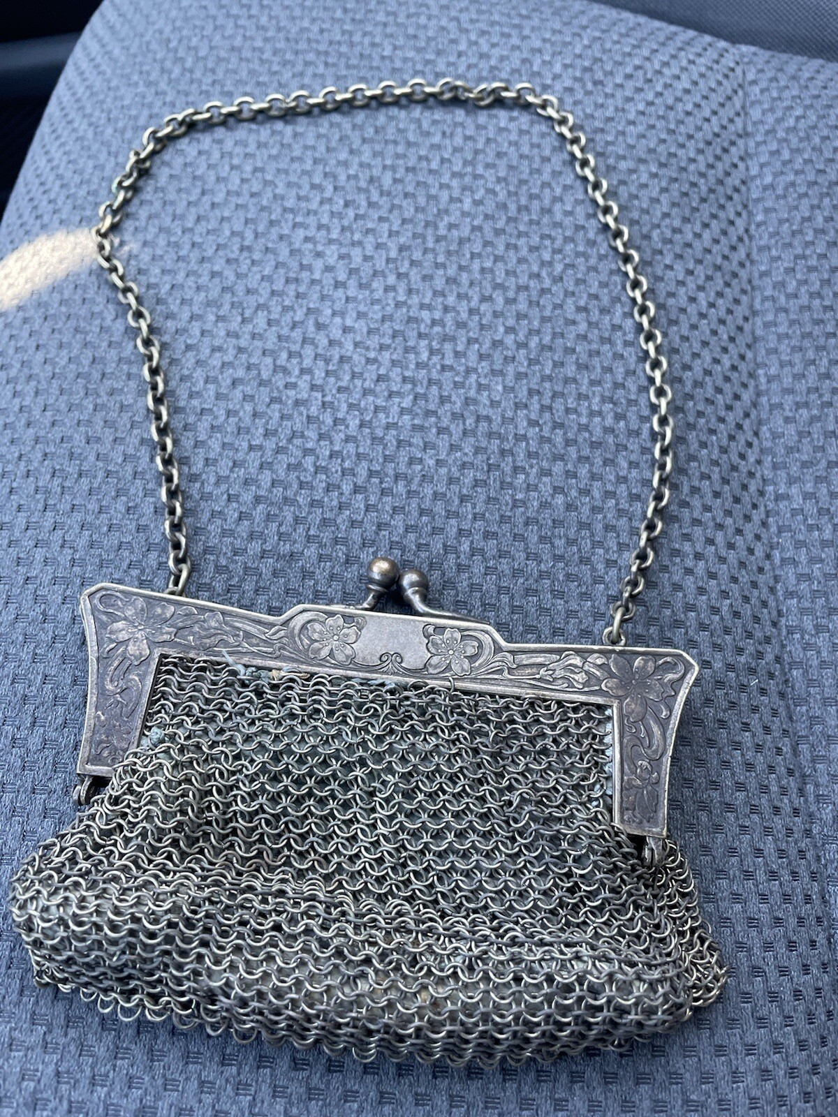 Vintage Mesh Purse -Marked German Silver - Nice Condi… - Gem