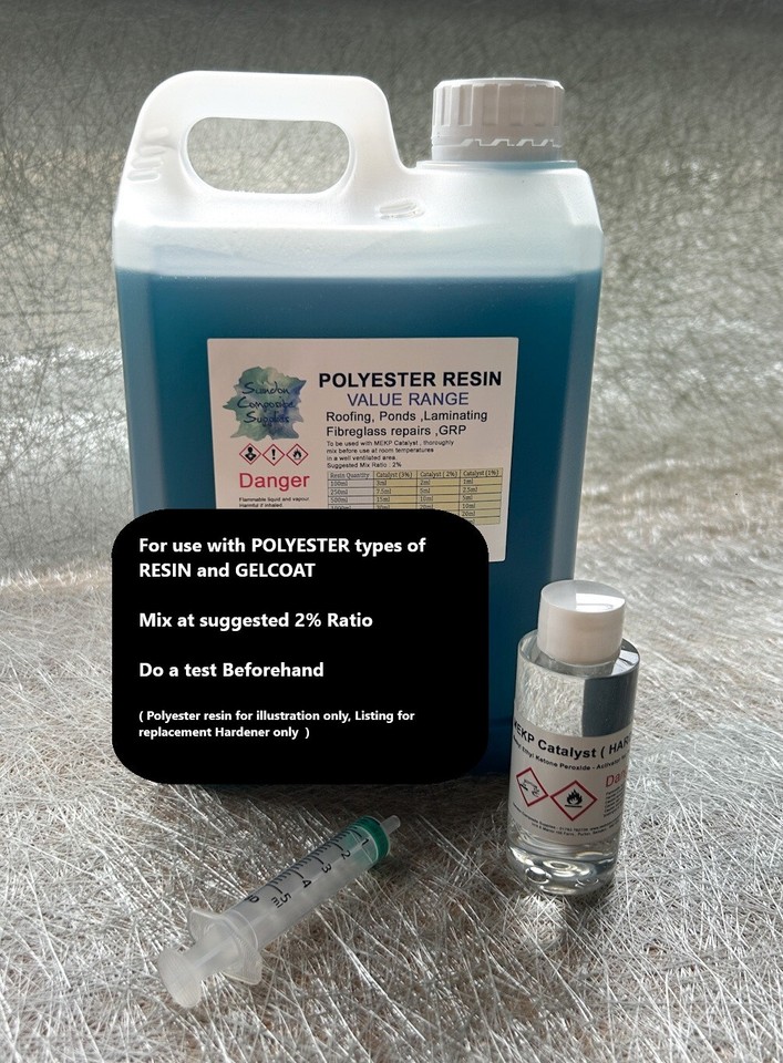MEKP Catalyst 500 g Hardener For Polyester Resin Gelcoat and Topcoat ...