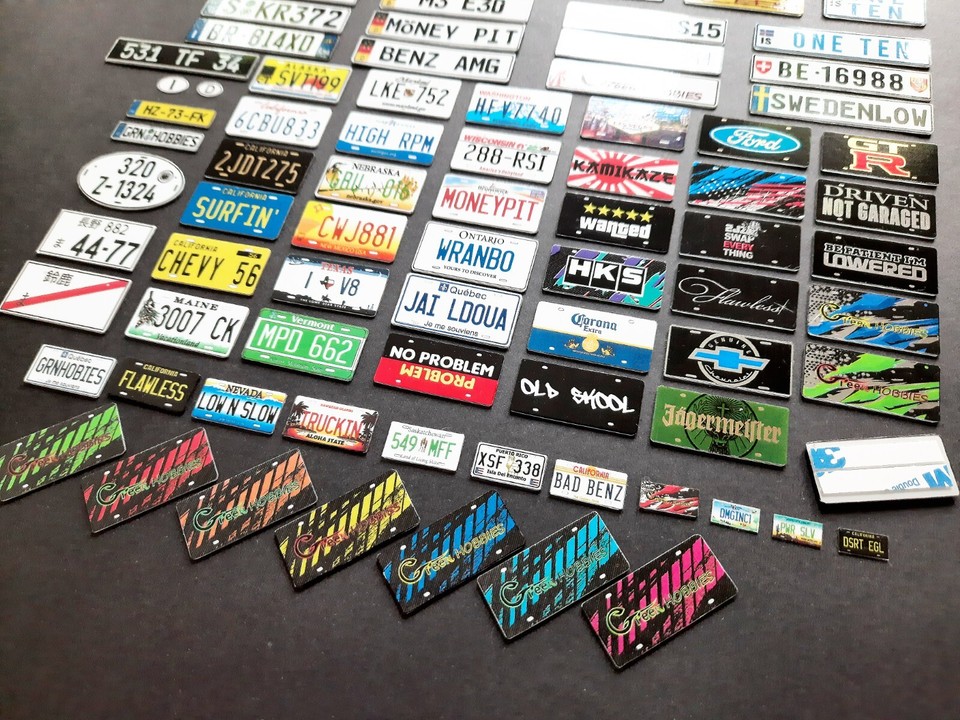RC 1/10 Custom License Plate Scale Sticker Decal Drift Car Onroad Body ...