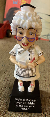 Vintage OLD BIDDY biddies coots Waitress Bobble Head Call HUN Old Lady ...