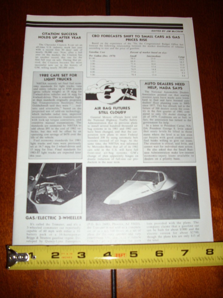 TRIMUTER 3 WHEELER TRIKE - ORIGINAL 1980 ARTICLE | eBay