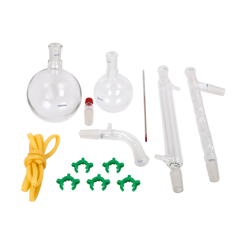 13 PCS Lab Chemilcal Unit 24/40 Joints Glass Organic Chemistry Lab ...