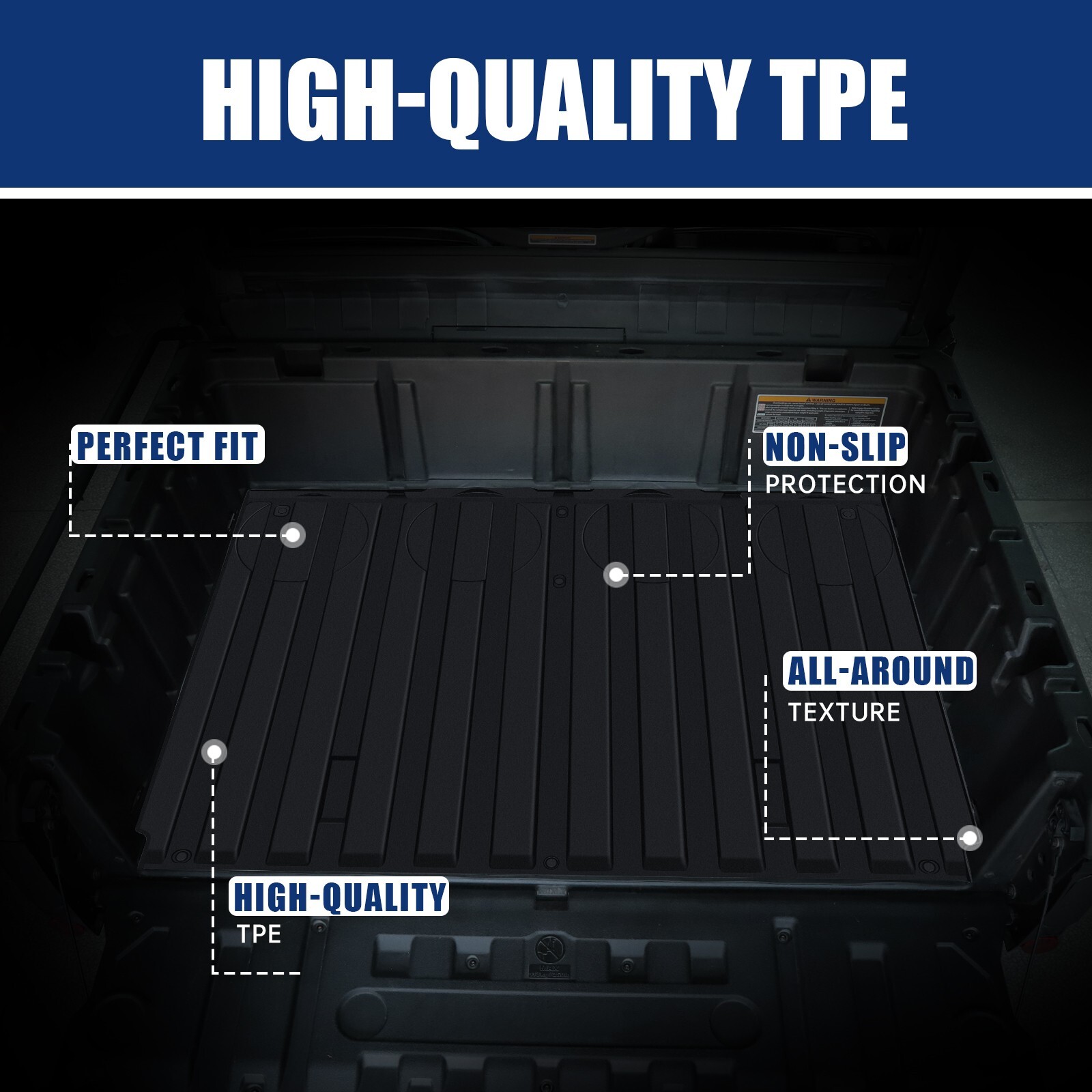 Rear Bed Mat Liner Cargo Mat for Can Am Defender HD5 HD8 HD10 2016-2024 ...