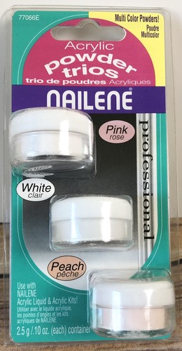 Nailene Professional Acrylic Powder NOS Pink, Peach & White (Clear) Lot ...
