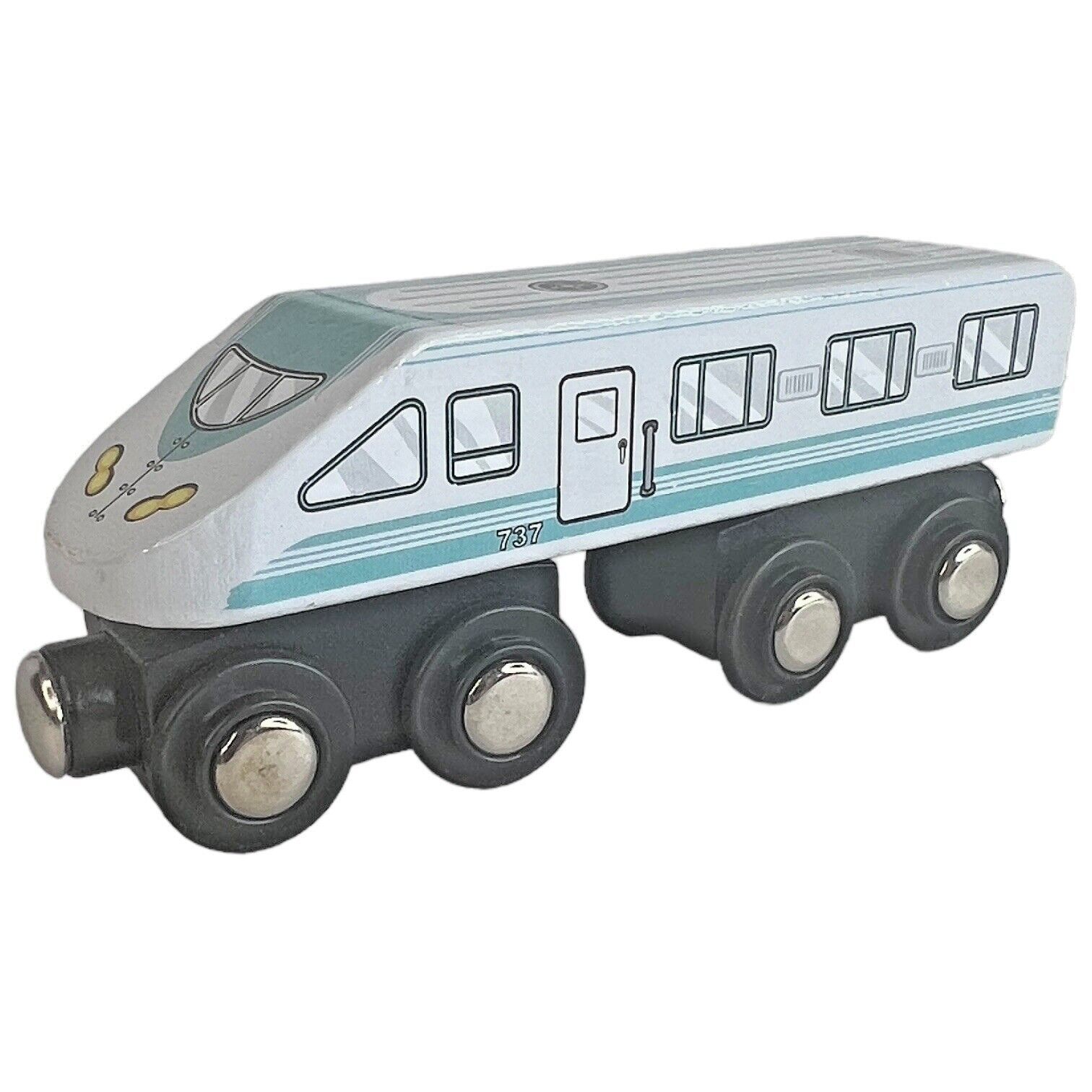 Maison Joseph Battat Express Line Wooden Magnetic Train Engine Toy Blue ...