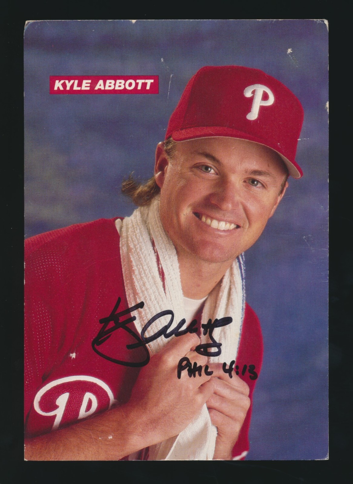 1992 Medford Philadelphia Phillies Photocards -KYLE ABBOTT *Autographed ...