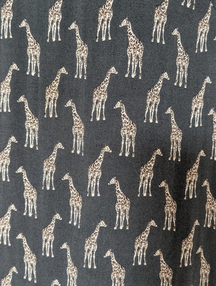 Quirky h&m shift dress black giraffe pattern black size 6-8 | eBay UK