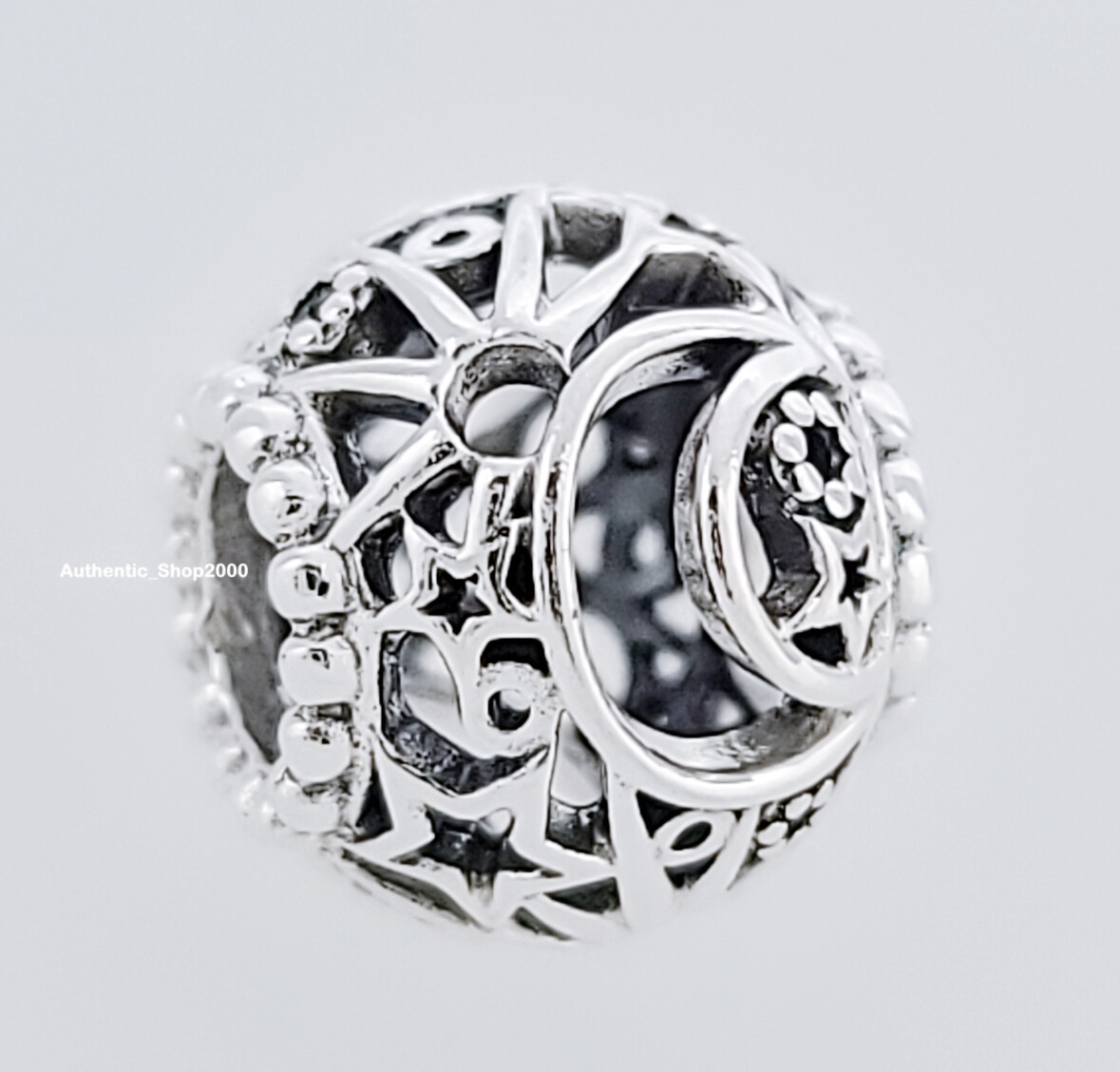NEW 100% Authentic PANDORA 925 Silver Sun, Stars & Moon Openwork Charm ...