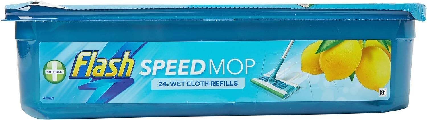 24 PACK FLASH SPEED MOP HYGIENE MOP REFILL WET CLOTHS REFILLS, LEMON | eBay