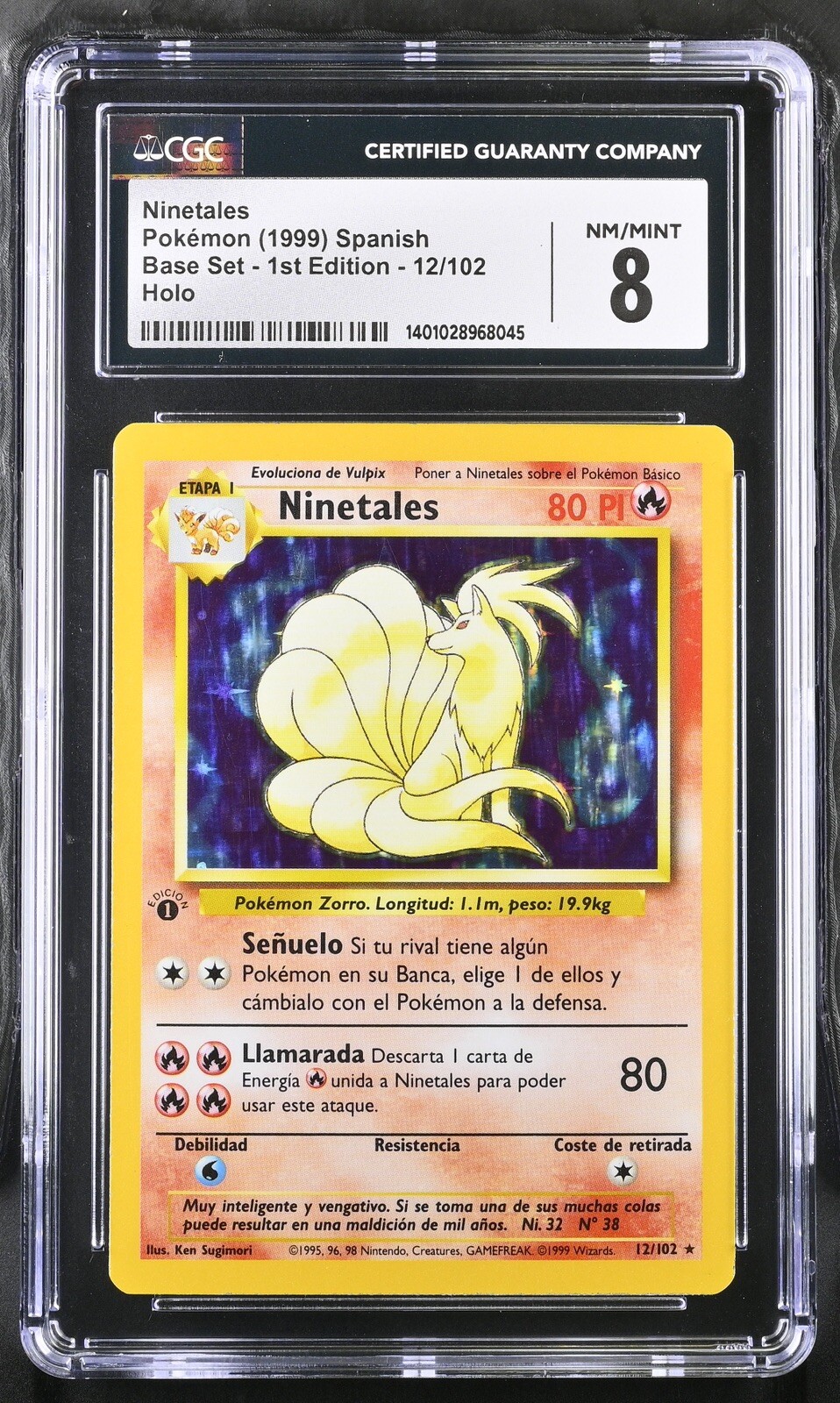 Ninetales Pokémon (1999) Spanish Base Set - 1st Edition - 12/102 Holo ...