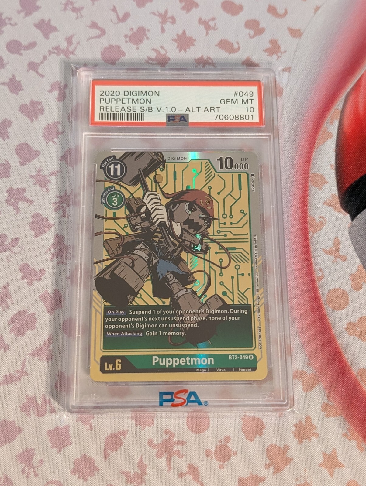 PSA 10 Puppetmon ALT ART BT2-049 Special Booster 1.0 2020 Digimon Card ...