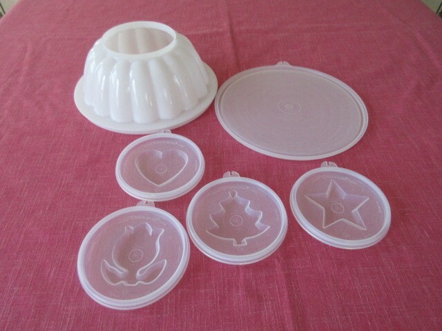 Vintage Tupperware Jell N Serve Jell-O Mold 6-Piece Set w/ 4 Seasonal ...