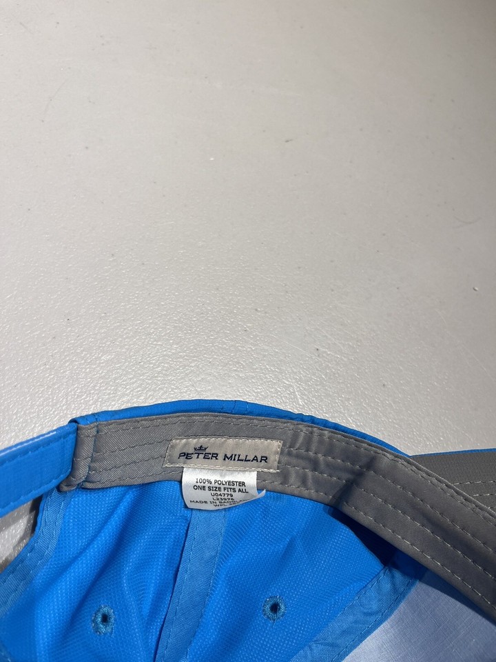 Peter Millar Hat Cap Men's Blue Crown Sport Performance Poly Golf Strap ...