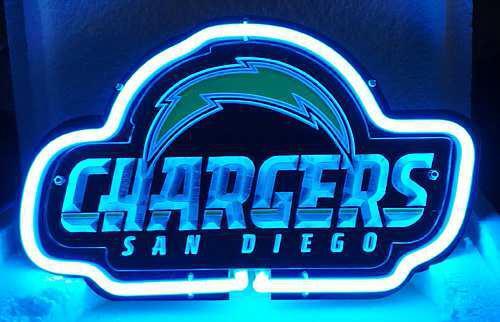 Los Angeles Chargers Man Cave 3D Carved 14" Neon Light Sign Lamp Club ...