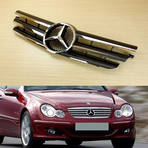 Gloss Black C-Class Front Grille ABS Fit BENZ W203 00-07 C230, C320 ...