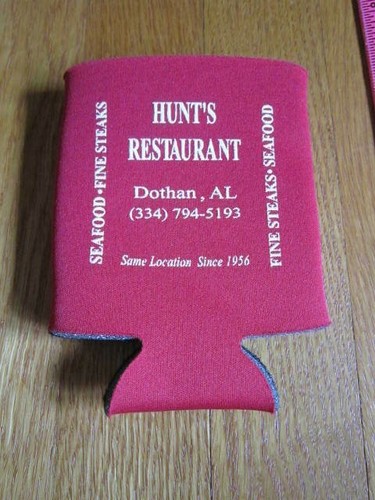 Hunts Restaurant Dothan AL Can Bottle insulator/koozie Foam Sleeve | eBay