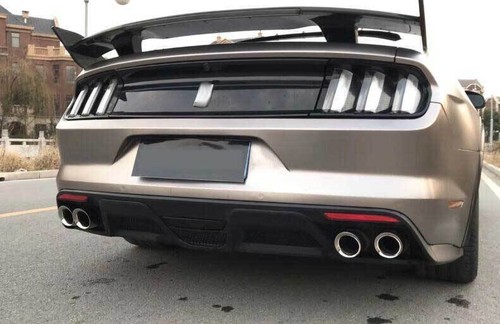 For Ford Mustang 2015-2017 GT350 Black Rear Bumper Lip Diffuser Bodykit ...