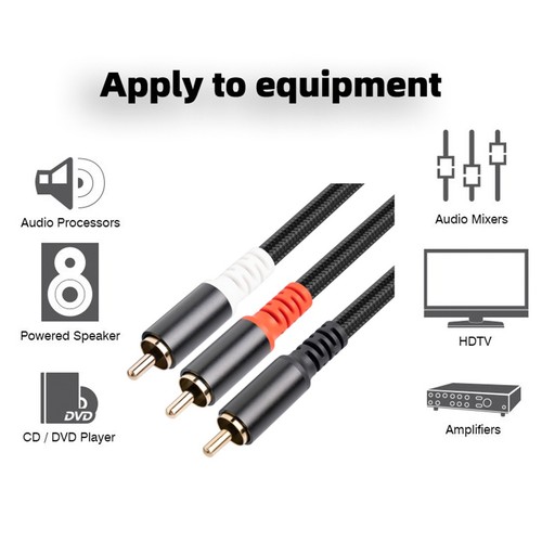 Y Adapter Cable Subwoofer Y Cable 1X to 2X RAC Audio Cable 1 to 2 3037 ...