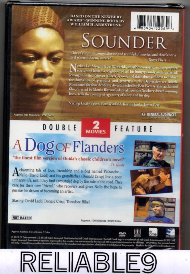 Sounder+A dog of flanders DVD Sealed Region1 Rare-1959/1972/2011 E1 ...