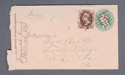 Mayfairstamps US 1880s Pennsylvania Registered to Lima Ridge Uprated ...