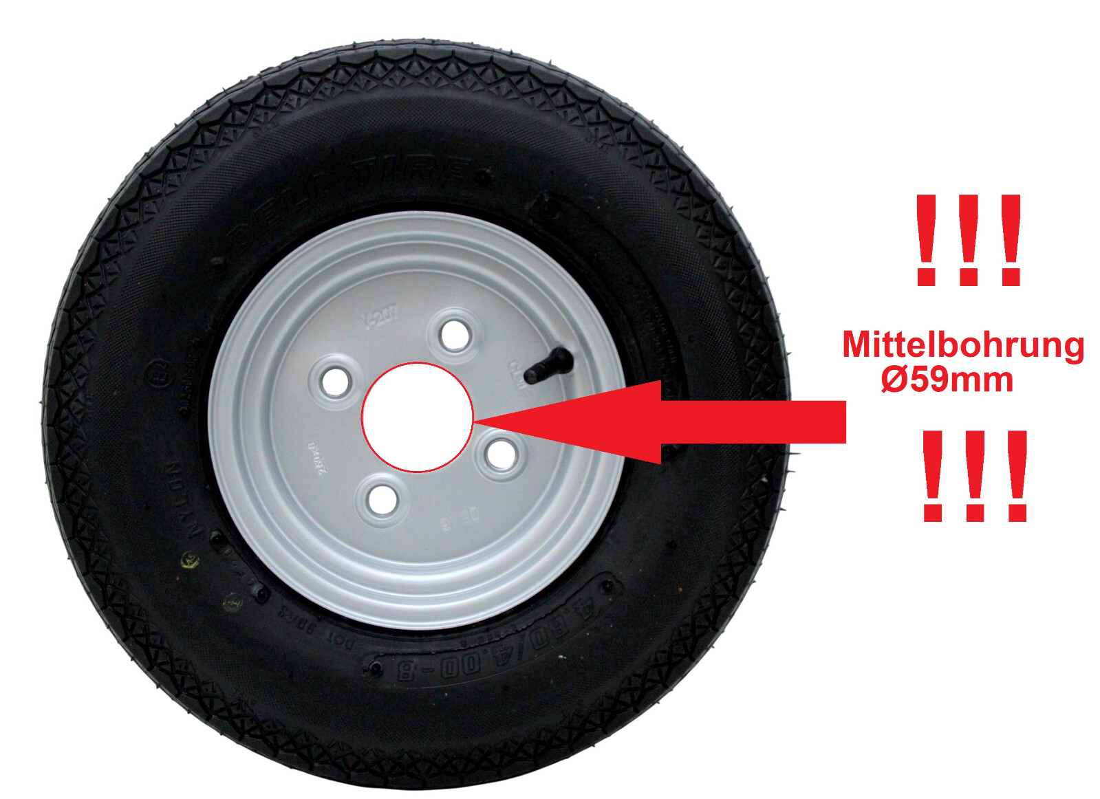 Ersatzrad für Stema DDR Anhänger 4.00-8 4.80 8 Zoll 4PR 62M Reifen Deli DOT 24 | eBay.de