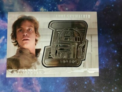 2018 Star Wars Masterwork Silver Medallion Card Luke Skywalker R2 D2 21 ...