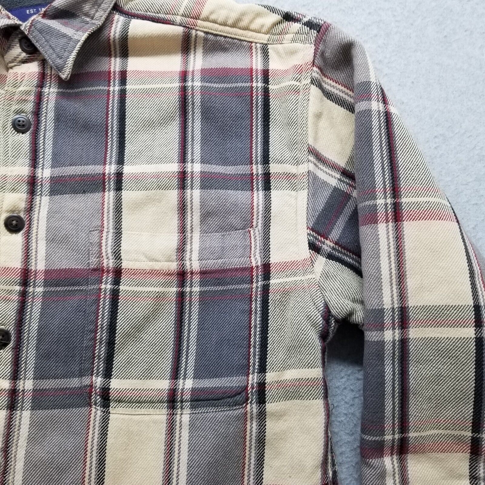 Wolverine Jacket Mens Medium Tan Plaid Button Up Shaket Pockets Outdoor ...