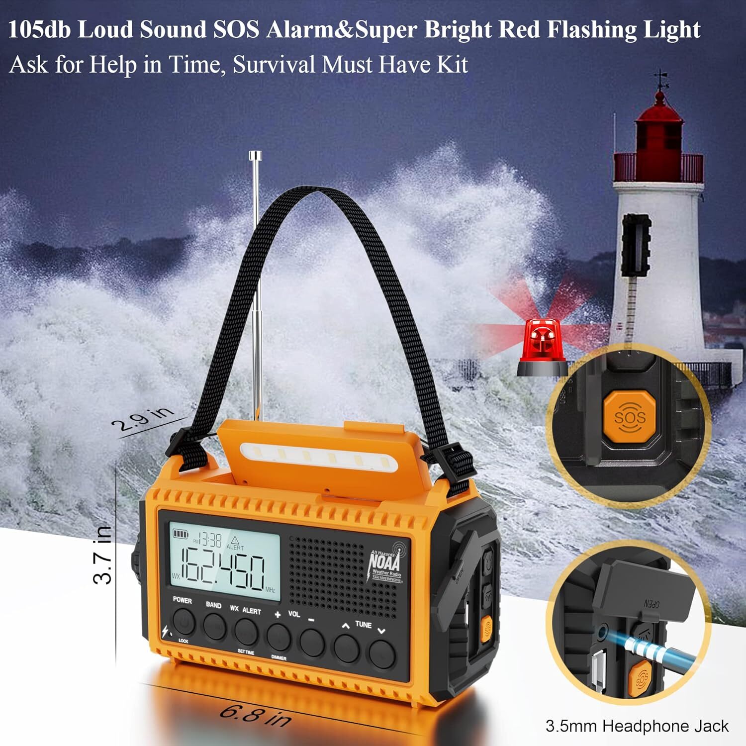 Portable Emergency Radio Digital Weather Radio with AM/FM/NOAA/SW & USB ...