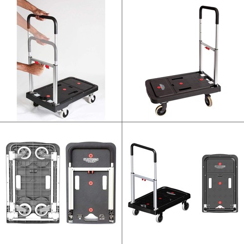 Aluminum 4-wheel Folding Platform Transport Cart With 300 Lbs. Capacity ...