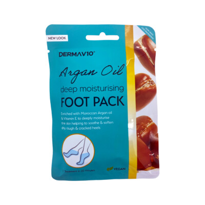 Derma V10 Argan Oil Foot Pack Moisturising Foot Mask Socks | eBay