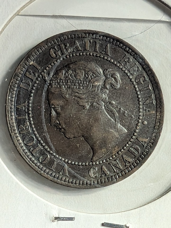 Canada 1891 LLLD OBV-2; Large cent Canadian ONE PENNY; EF-40; DB ...