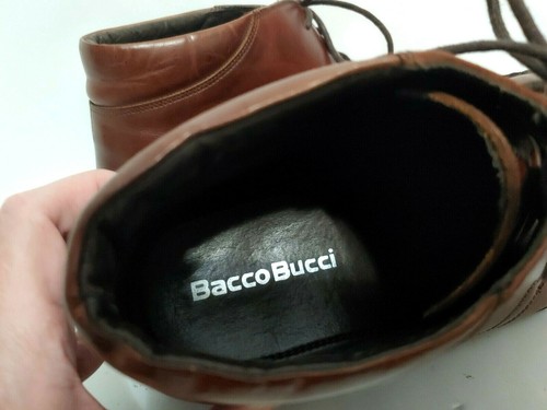 Bacco Bucci CANUCK Brown Leather Plain Toe Oxfords Dress Shoes Men 10 ...