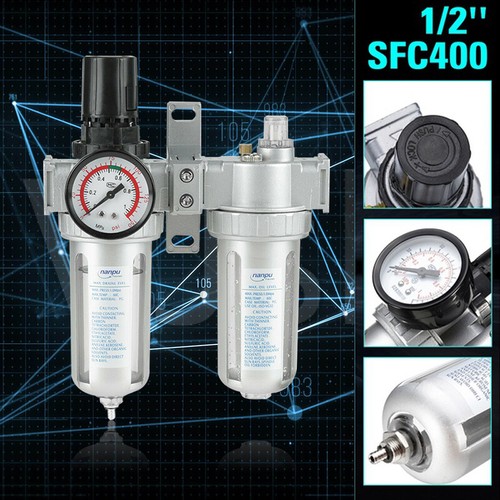 1/2'' SFC400 Air Line Filter Separator Regulator Water Oil Trap ...