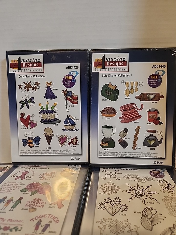 Amazing Designs Embroidery Solutions CD’s Lot of 21 New/Sealed Various ...