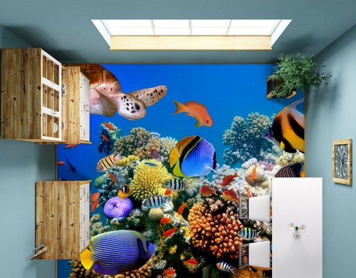 3D Coral Fish 22561NA Floor WallPaper Murals Wall Print 5D AJ WALLPAPER ...