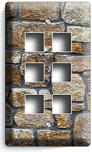 RUSTIC STONE BRICK STYLE LIGHT SWITCH OUTLET WALL PLATE MAN CAVE ROOM ...