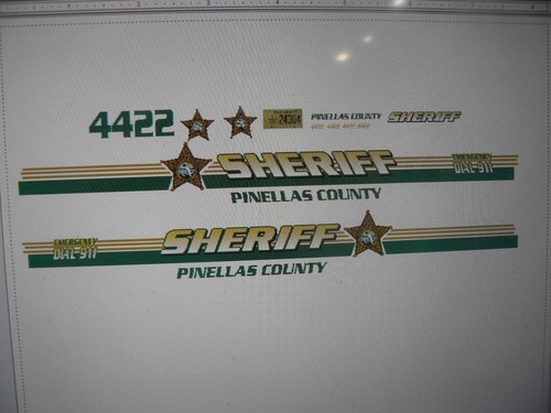 Pinellas County Florida Sheriff Patrol Car Decal s 1:64 two for one ...