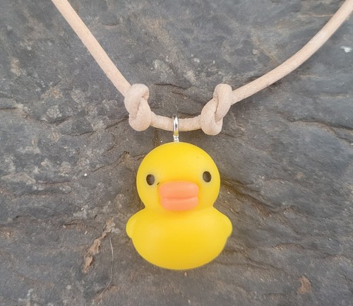 Rubber Duck Necklace, Novelty Necklace, Duck Jewelry, Leather Cord ...