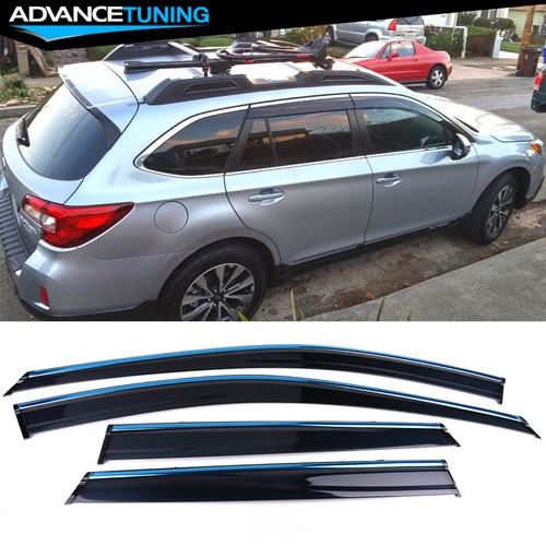 Fits 15-19 Subaru Outback Chrome Trim Window Visors Rain Guard ...