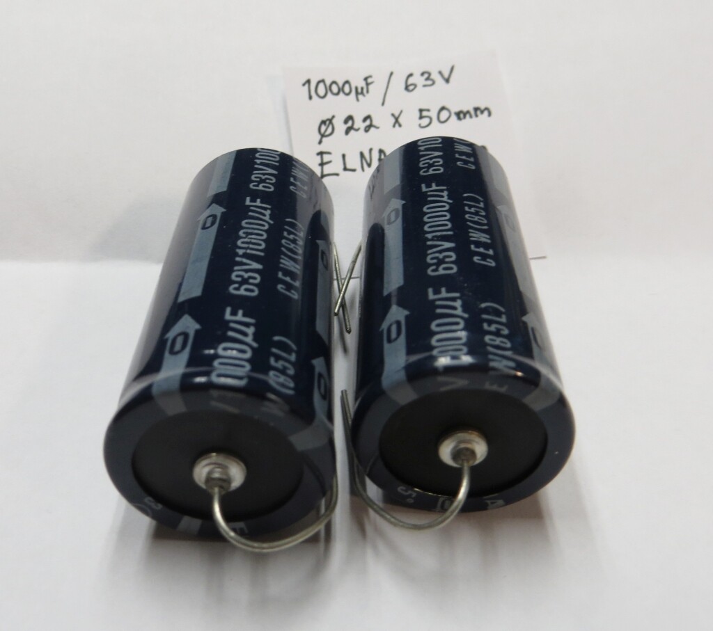 2 X 1000uF 63V ELNA Japan ELKO axial capacitors. | eBay