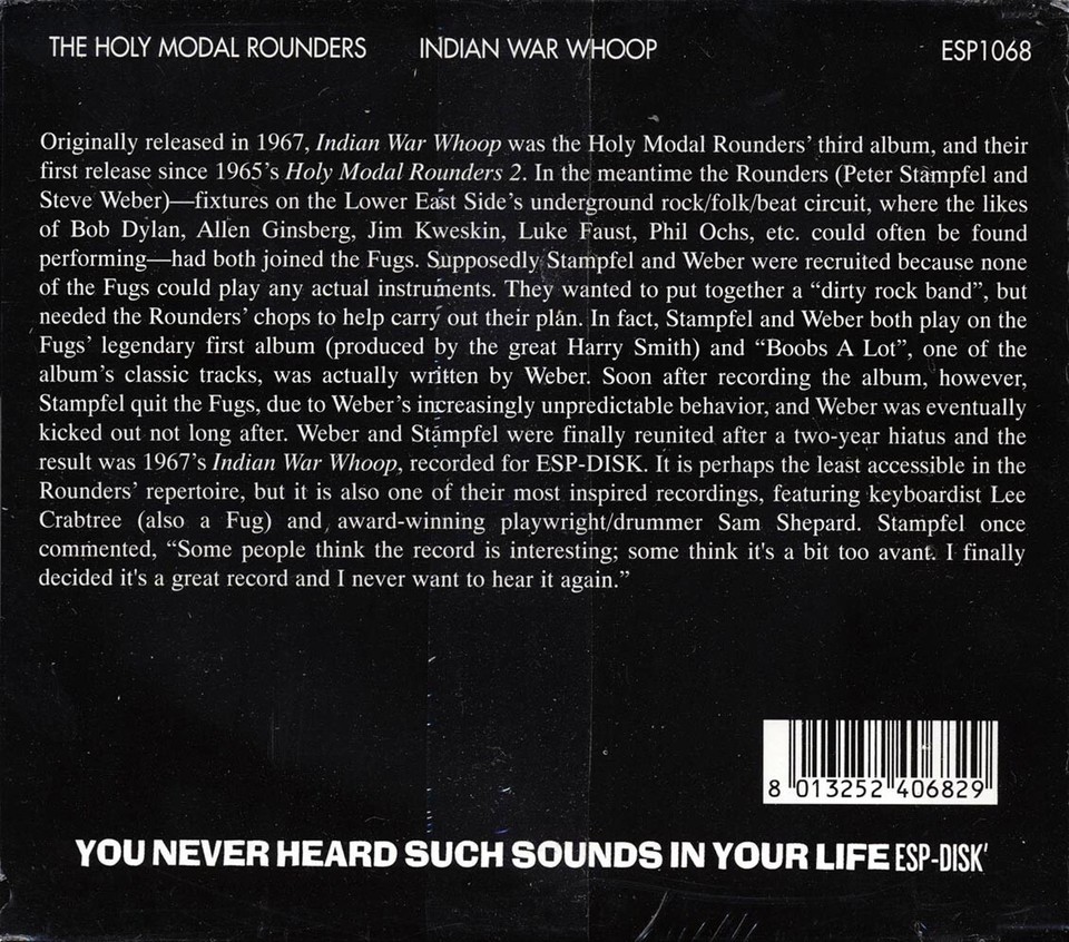 CD Holy Modal Rounders - Indian War Whoop 8013252406829| eBay