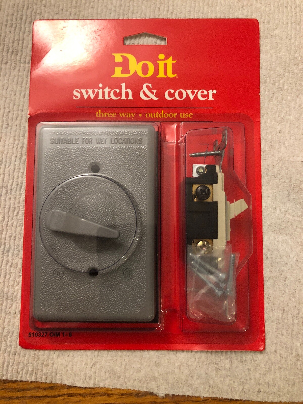 Bell GRAY Weatherproof Outdoor Switch Cover W/ 3-WAY SWITCH - 5141-5 / ...