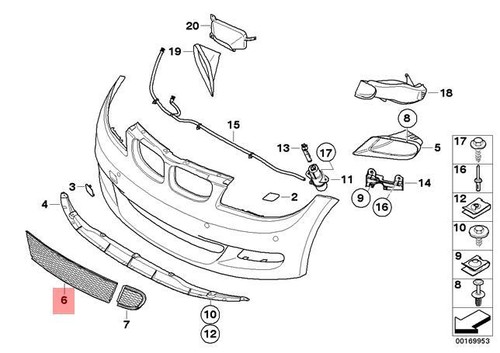 Genuine BMW E81 E82 E87 E88 Front Bumper Center Grille OEM 51110432376 ...
