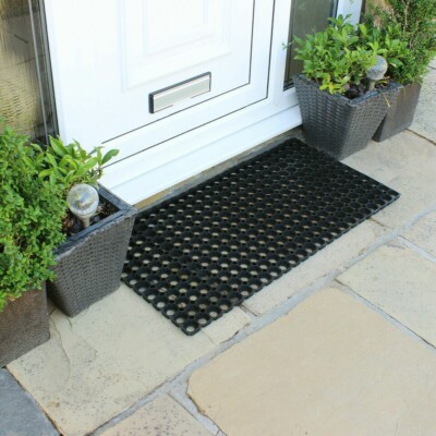 Door Entrance Mat Heavy Duty Non Slip Dirt Catcher Honeycomb Rubber ...