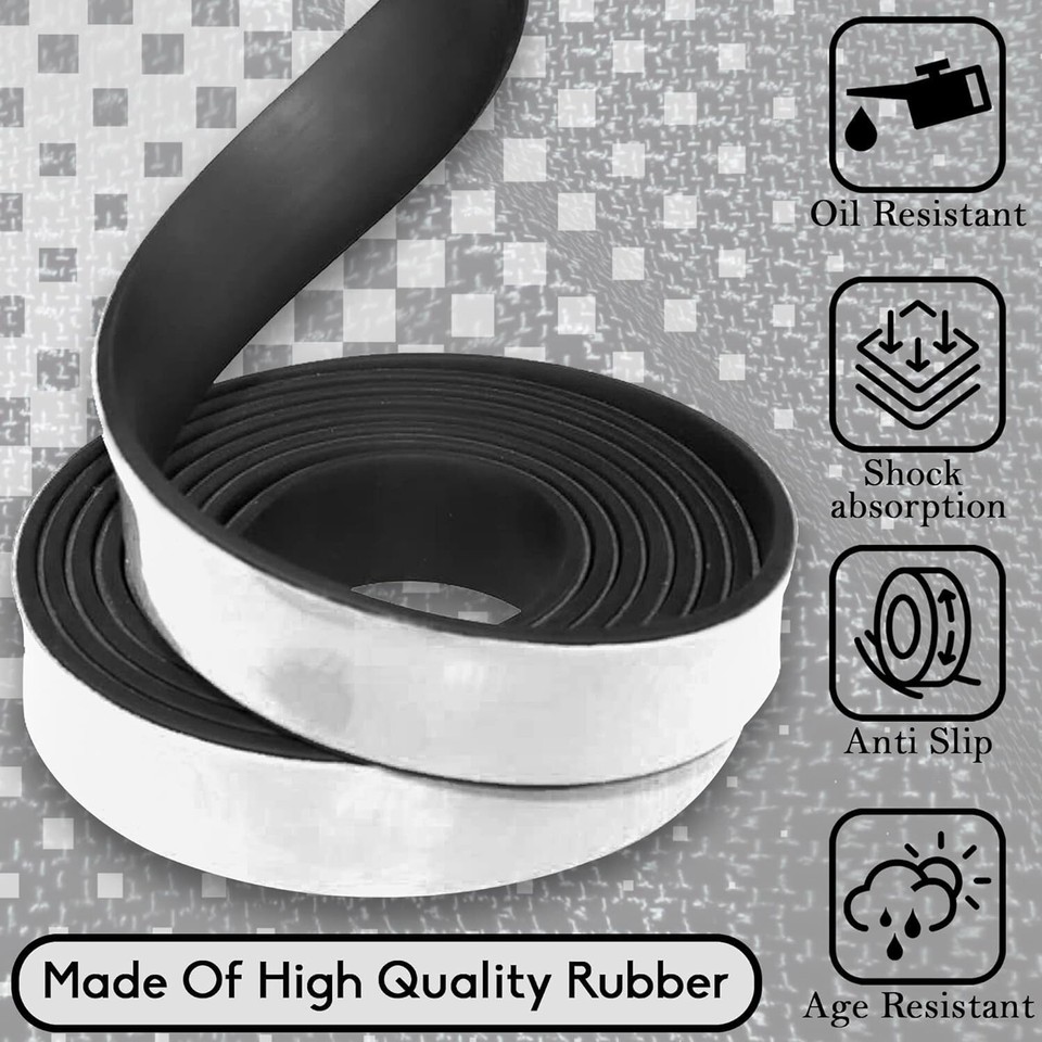 Self Adhesive Rubber Strips 1/8" (.125") Thick x 1/2" Wide x 120" Long ...